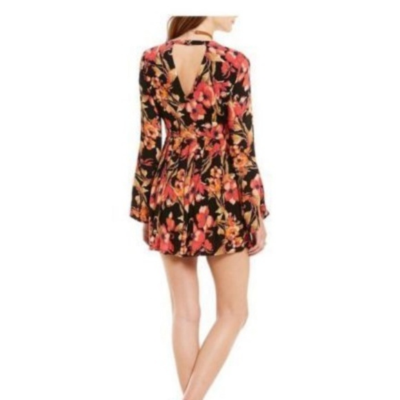 Free People | Dresses | Free People Printed Cutout Casual Mini Dress ...